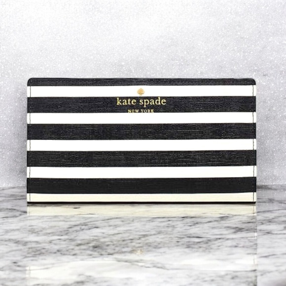 kate spade | Bags | Kate Spade Fairmont Square Stacy Wallet Black White ...